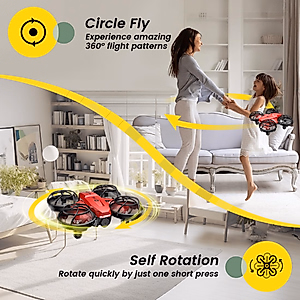 Holy Stone HS420 Mini Drone with HD FPV Camera for Kids Adults Beginners, Pocket RC Quadcopter with 2 Batteries, Toss to Launch, Gesture Selfie, Altitude Hold, Circle Fly, High Speed Rotation