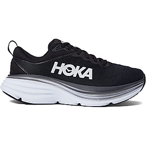 HOKA ONE ONE | Women's, Bondi 8 Road Running Sneakers (Black & White - 7)