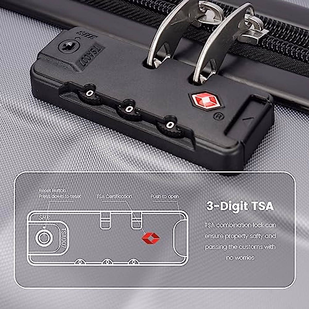 PRIMICIA GinzaTravel 3-Piece Luggage Sets Expandable Suitcases with 4 Wheels PC+ABS Durable Hardside Luggage sets TSA lock(Dark Gray, 3-Piece Set(20"/25"/29"))