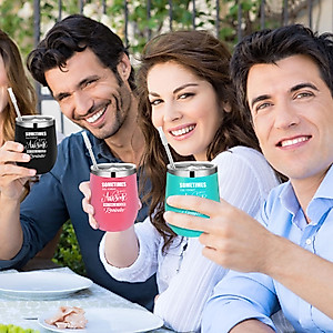 meekoo Thank You Gifts for Women Men You're Awesome Stainless Steel Insulated Tumbler Mug with Lids and Straws for Coworker Friends Appreciation Inspirational Gifts Bulk, 12 oz (Cute, 8 Pcs)