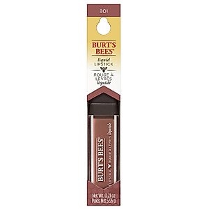 Burt's Bees 100% Natural Glossy Liquid Lipstick, Sandy Seas, 1 Tube