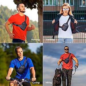 MJNUONE Mini Sling Chest Bag Waterproof Small Crossbody Bag Multi-purpose Lightweight Sling Bag for Men and Women (Black)