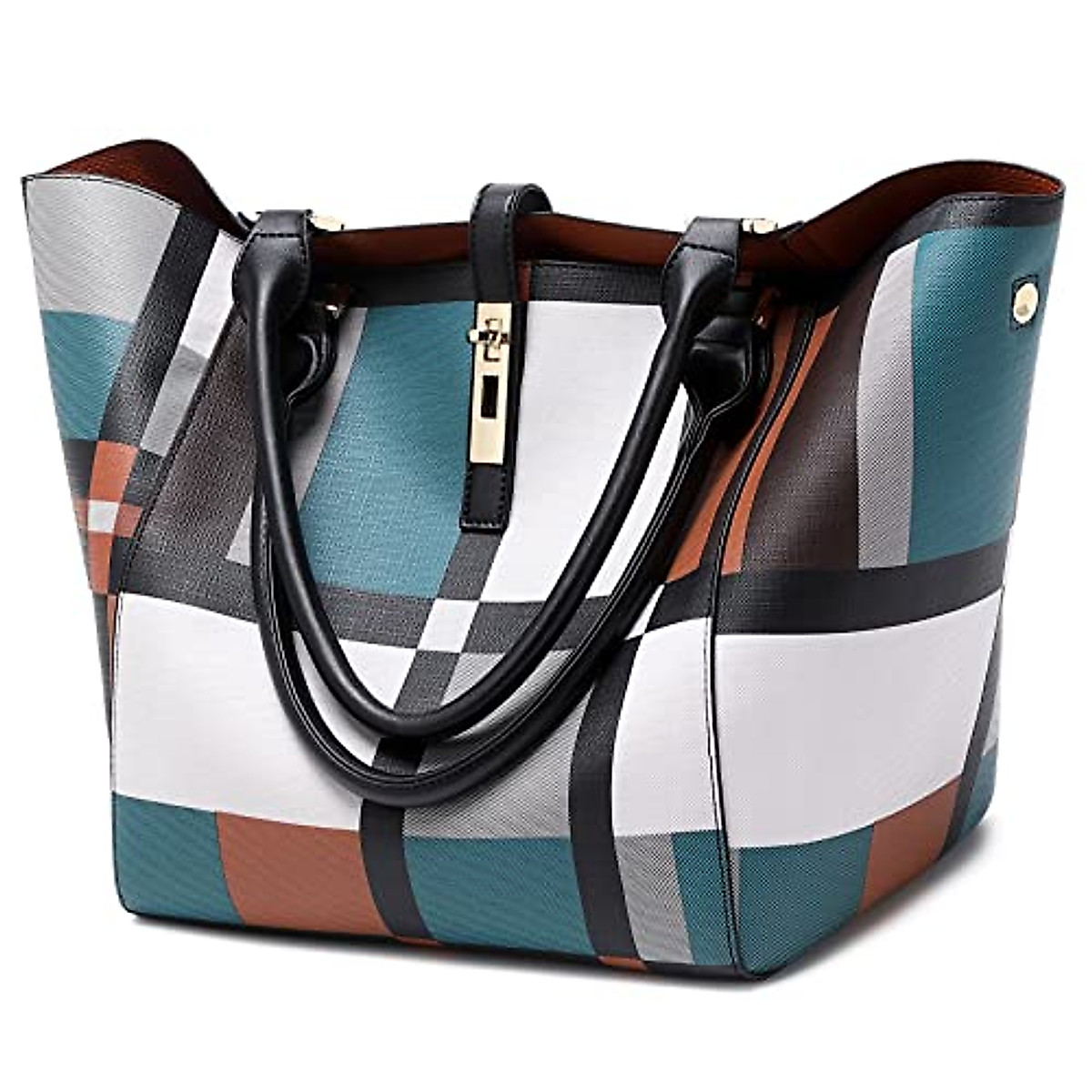 sqlp Large Work Tote Bag for Women Designer Purses and Handbags Big Bucket bags Ladies Travel Crossbody Purse blue check