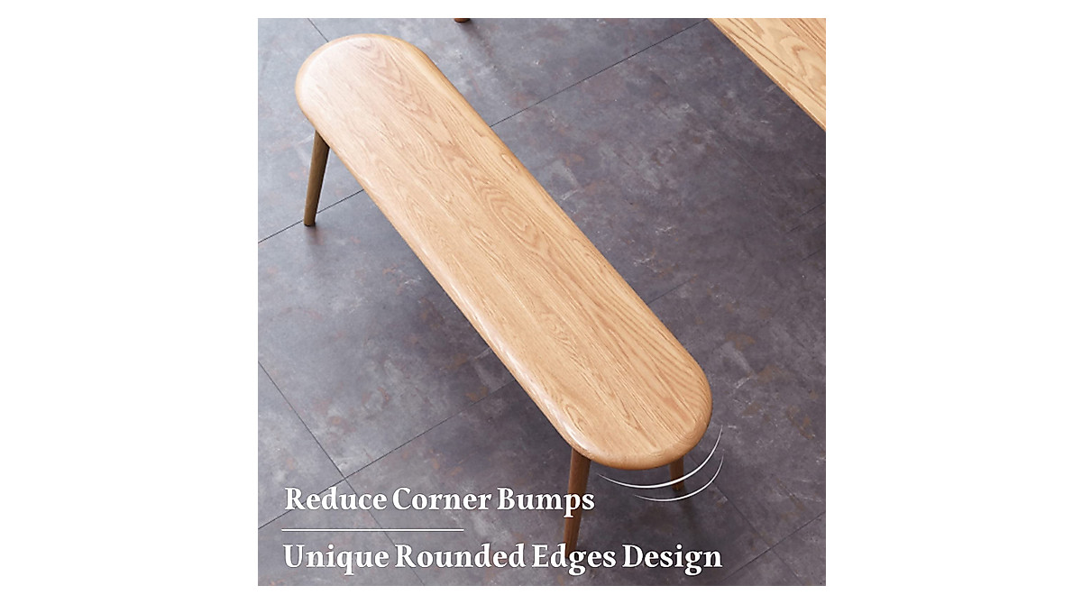 Bamskov Oak Wood Bench - Modern Entryway & Dining Seating