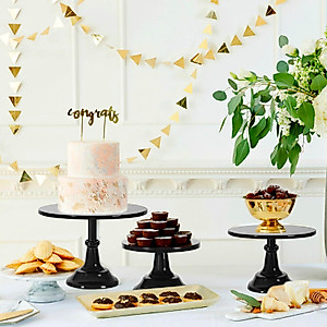 3Pcs Cake Stand, Black Round Cupcake Stand 8/10/12Inch Dessert Display Stand Cupcake Holder Pastry Serving Plate for Baby Shower Wedding Birthday Party Celebration Home Decoration