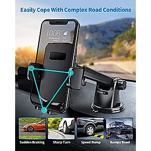 Corefyco Direct Car Phone Mount, Dashboard / Air Vent / Windshield Universal Car Phone Holder, Compatible with iPhone, Samsung, Moto, Huawei, Nokia, LG All Mobile Phones