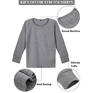 Cooraby 6 Pack Girls Boys Athletic Performance Long Sleeve Shirt Tops Kids Thermal Stretch Undershirt Moisture Wicking Top