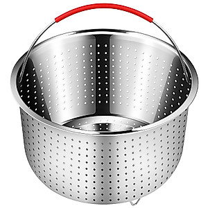 REDANT Steamer Basket for Instant Pot Accessories 3 qt, Pot Strainer Steamer for cooking, Steam Basket Stainless Steel Steamer Insert for Vegetables, Egg, Pasta (Free 2 Pcs silicone gloves), 3 Quart