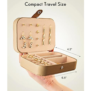 Quatish Travel Jewelry Case, Jewelry Travel Organizer, Portable Small Jewelry Box for Women, Mini Jewelry Case for Wedding, Traveling, Christmas Gift for Teen Girls