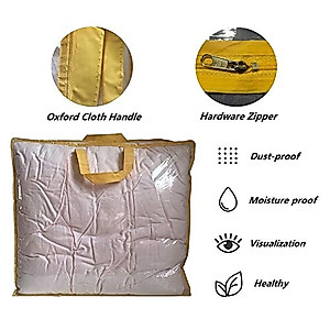 6 Pack Clear Storage Bags with Zipper and Handles, Vinyl Zippered Storage Bag for Clothes, Blanket, clothing, Quilts, Pillows, Bedding, 23x20x6 Inch