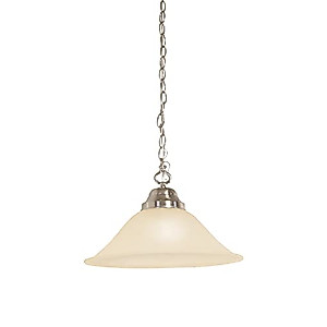 Design House 517565 Millbridge Traditional 1-Light Indoor Hanging Swag Light with Alabaster Glass Shade for Living Dining Room Bar Area, Satin Nickel Finish