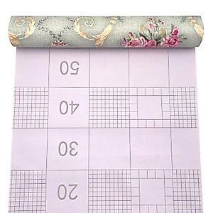 SimpleLife4U Retro Rose Furniture Paper Light Green Self-Adhesive Shelf Liner School Locker Sticker 17.7 Inch by 9.8 Feet