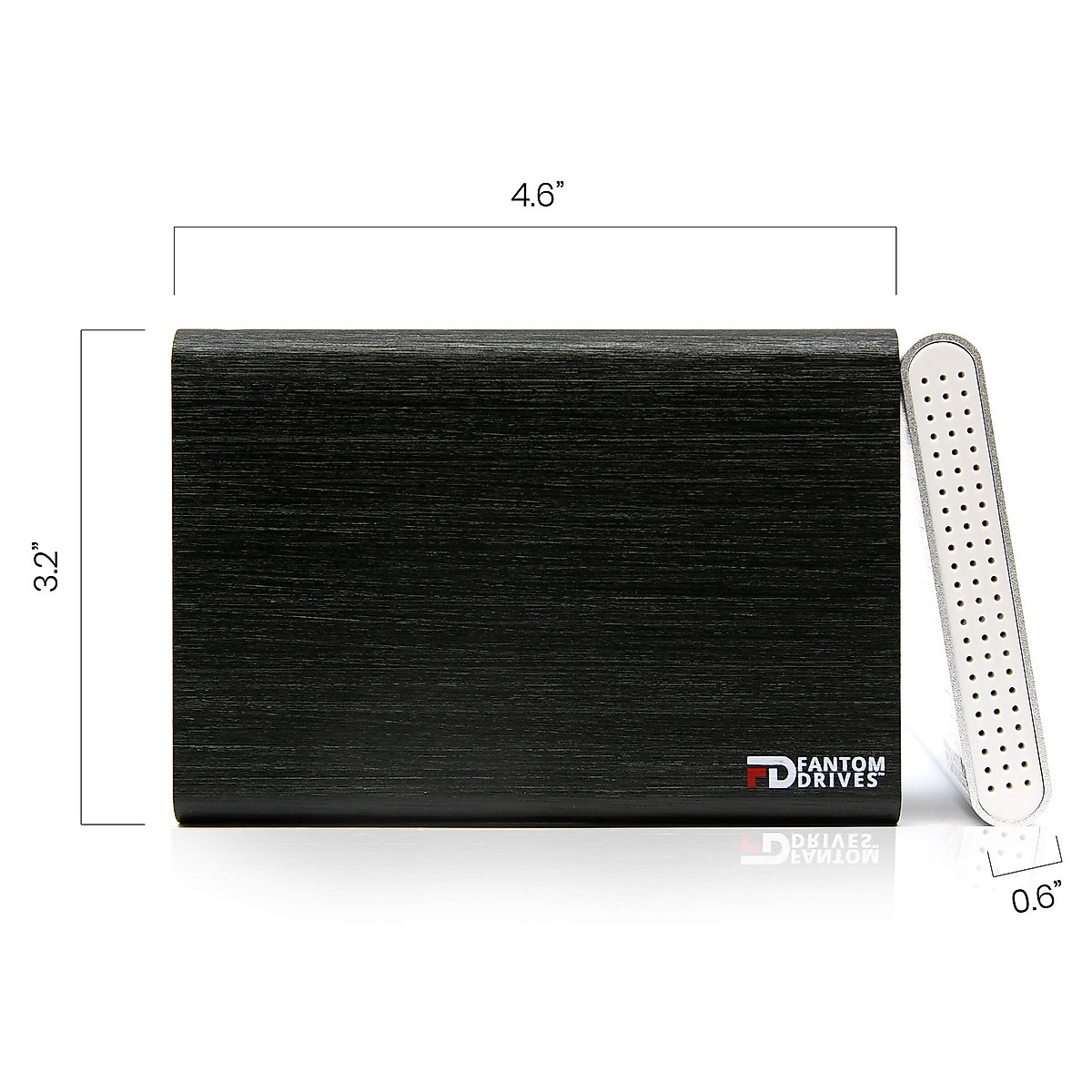 Fantom Drives FD 2TB Portable Hard Drive - USB 3.2 Gen 2 Type-C - 10Gbps - Aluminum - Silver - Compatible with Mac/PC/PS4/Xbox (GF3SMC2000U)