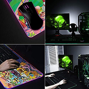 RGB Mouse Pad, Imegny Large Extended Soft Led Mouse Mat with Different Lighting Modes, 900 x 400mm / 35.4 * 15.7Inch