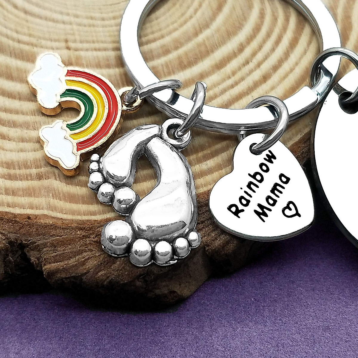 New Mom Jewelry Gifts Mom to Be Gift Keychain Inspirational Jewelry Rainbow Jewelry Pregnancy Announcement Baby Announcement Gifts My Rainbow After The Storm,Encouragement Gift