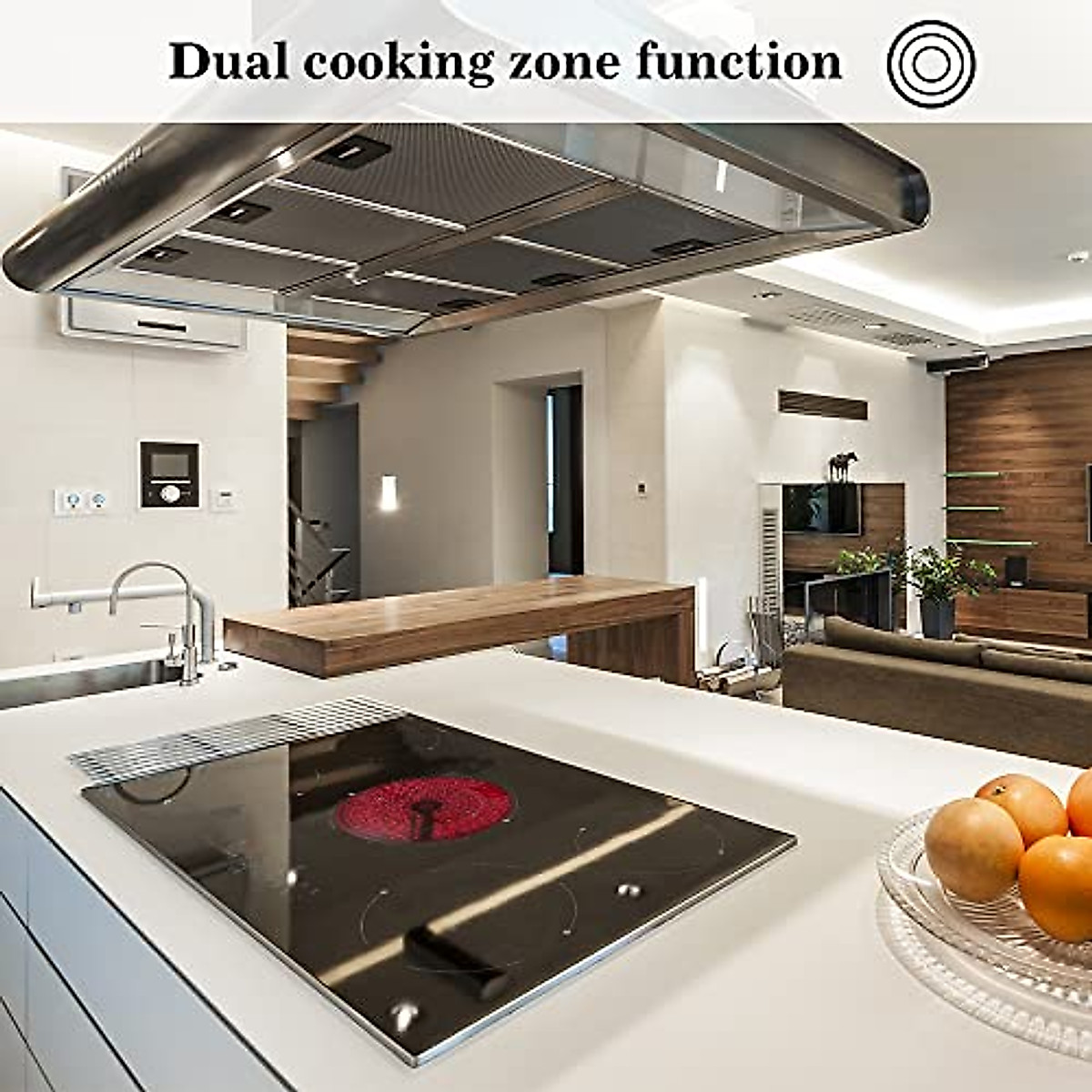 Electric Ceramic Cooktop 30 Inch, 5 Burners Electric Radiant Stove, Drop-in Smoothtop Ceramic Glass Cooker, 240V 8200W for All Cookware