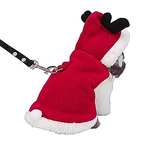 Mogoko Christmas Rabbit Harness with Leash, Cute Dress Christmas Costumes and Lead Set for Rabbit Ferret Guinea Pig Kitten Small Animals