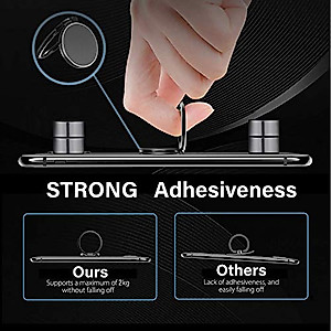 Pokanic Cell Phone Metal Ring Holder Finger Grip Stability Kickstand 360° Rotation Adjustable Collapsible Compatible with Apple iPhone, Samsung Galaxy, LG (Gold)