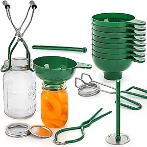 AVLA 15 Pack Canning Kit, Canning Supplies Starter Kit, Beginner Canning Tools, Food Grade Stainless Steel Canning Set, Canning Essential Accessories, Canning Equipment with Jar Funnel, Kitchen Tongs