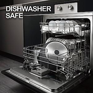 LIGTSPCE Always Nonstick Multipurpose Saute pan,All-in-One Pan,Large Skillet with Strainer,Deep Frying Pan with Lid(11-inch), PFOA Free non stick chef’s pan,Dishwasher and Oven Safe (Slate)