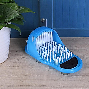 Foot Scrubber-Plastic Bath Shoe-Shower Sandal-Including Pumice Stone, Foot Cleaning (Shadow)