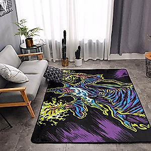 SWEET TANG Area Blacklight by Evil Witch Rug Soft Anti-Skid Floor Carpet Bedroom Rug Flannel Carpet Non-Slip Home Decor Durable Bedside Rug Premium Play Mat