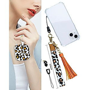 Airpods 3rd Generation Case with Keychain Wristlet, OULRAEFS Soft Silicone Skin Case Cute Airpod Case 3rd Generation Protective Case Cover with Wrist Lanyard for Airpods 3 2021 Gift for Women, Leopard