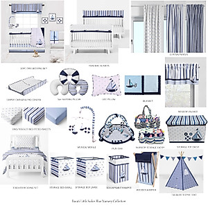 Bacati - Little Sailor Cotton Toddler Bedding Set for Boys (3 Piece Toddler Sheet Set)