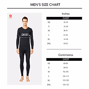 LAPASA Men's Thermal Underwear Top Crewneck Long Sleeve Shirt Base Layer Heavyweight Winter Thermoflux 300 M26 Large Black