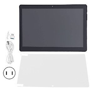 Sanpyl Tablet PC, 10.1in High Definition Android9.0 2GB 32GB ROM WiFi 4G Dual SIM Card Tablet PC 100-240V (Black)