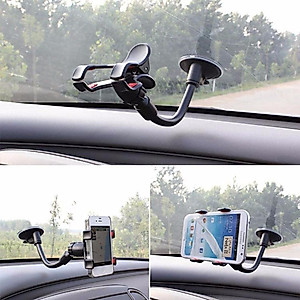 IEason Cellphone iPhone 360Rotating Universal Car Windshield Mount Stand Holder Support (Black)