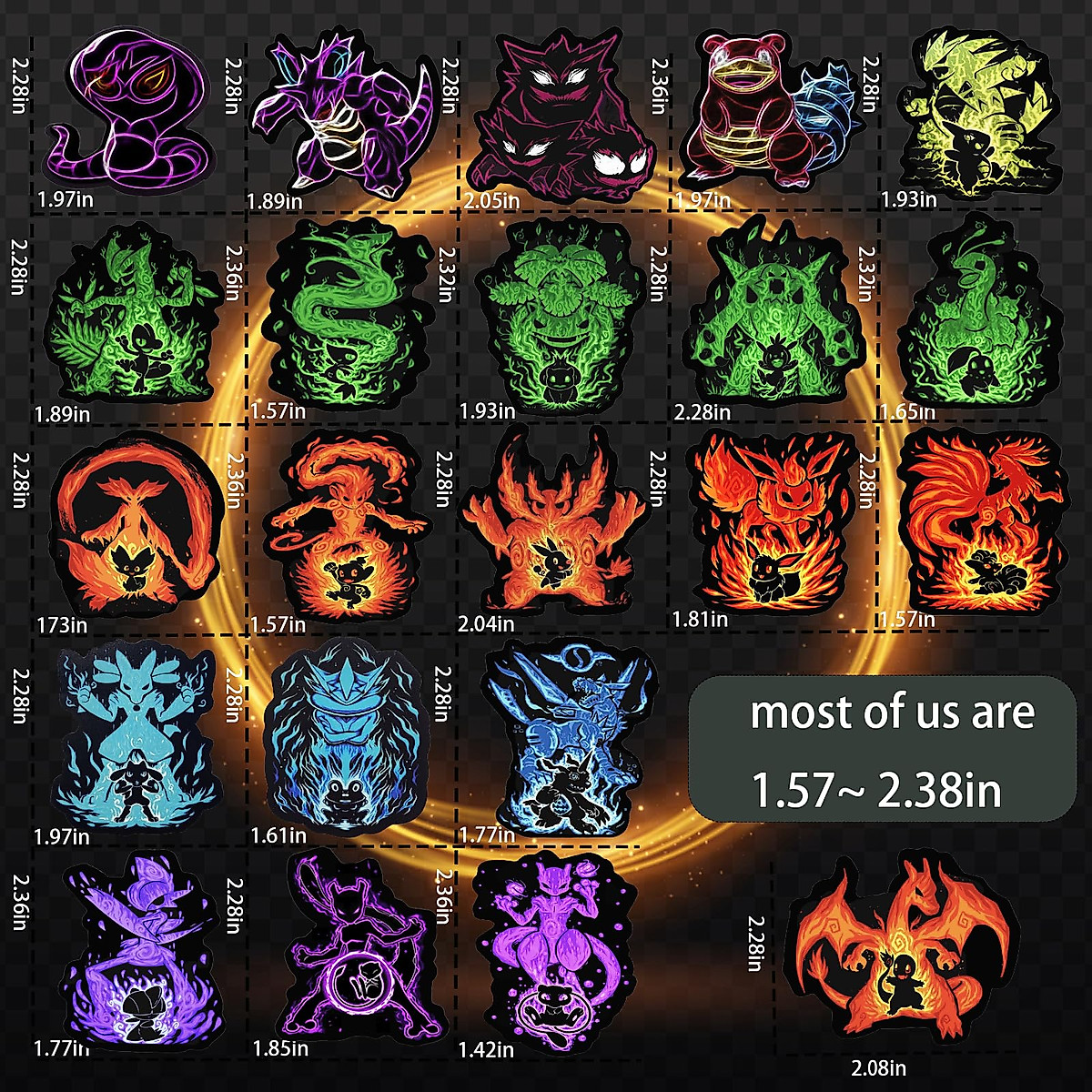 106 Pcs Anime Stickers for Water Bottles Cool Cartoon Waterproof Stickers Aesthetic Vinyl Kawaii Stickers for Laptop Phone Skateboards Guitar, Gifts for Kids Teens Birthday Party (106-2 PKM)