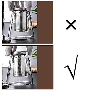 Glass Teapot with Infuser Tea Pot 32oz/43oz Tea Kettle Stovetop Safe Blooming and Loose Leaf Tea Maker Set (43oz/ 1300ml)