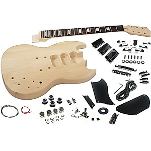 Solo SG Style DIY Guitar Kit, Basswood Body, 3 Pick Ups