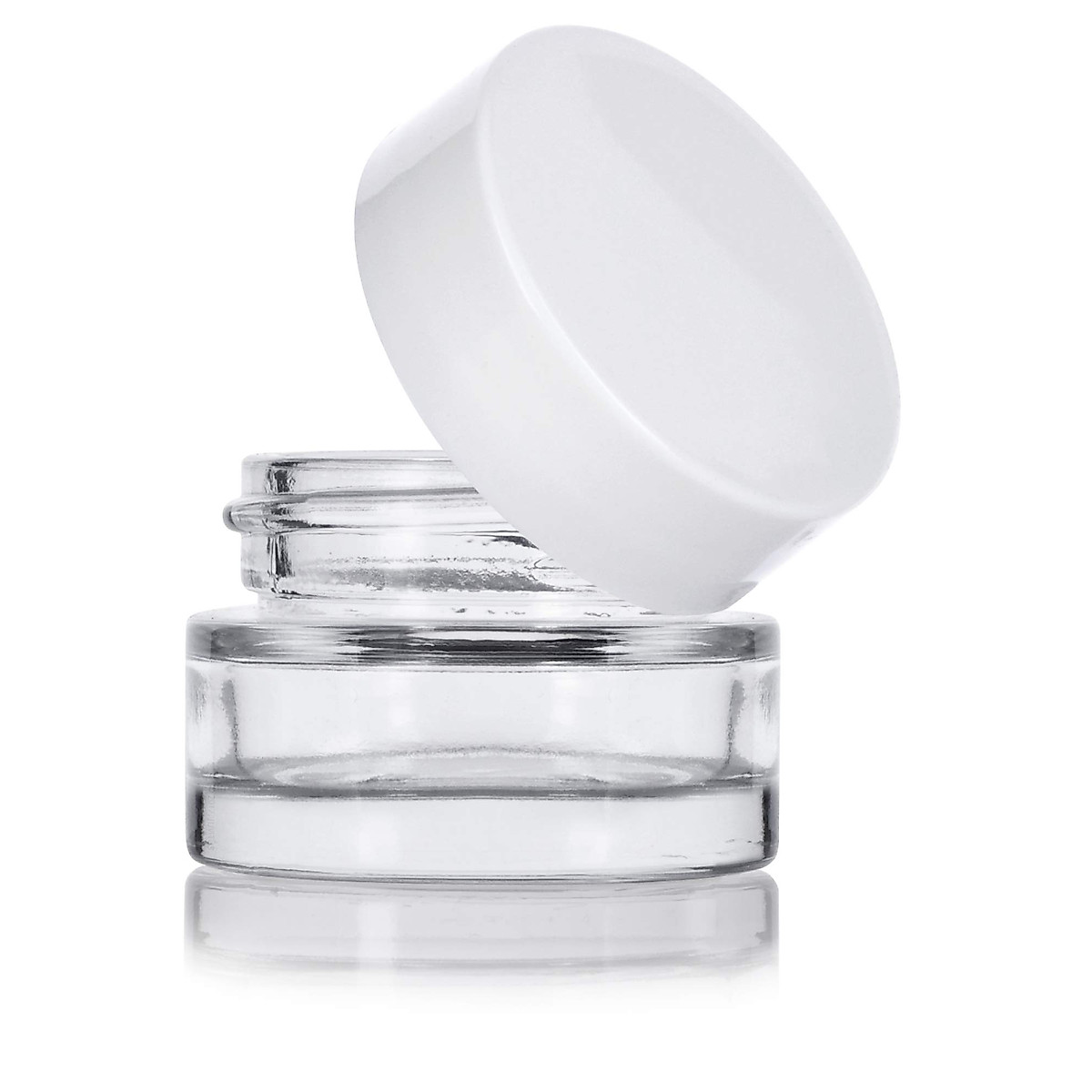 Clear Glass 0.25 oz Thick Wall Balm Jars with White Foam Lined Smooth Lids (12 pack)