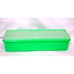 Tupperware Vintage Jadite Green Produce Thin-stor Celery Storage with Frosted Seal #892 Vegetable Crisper Keeper