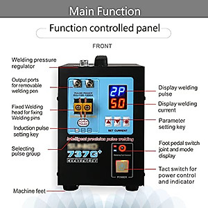 737G Battery Welding Machine,0.35mm Battery Spot Welder Battery Welding Machine and Soldering Station Portable Pulse Welding Machine for Battery Pack 18650 14500 Lithium Batteries