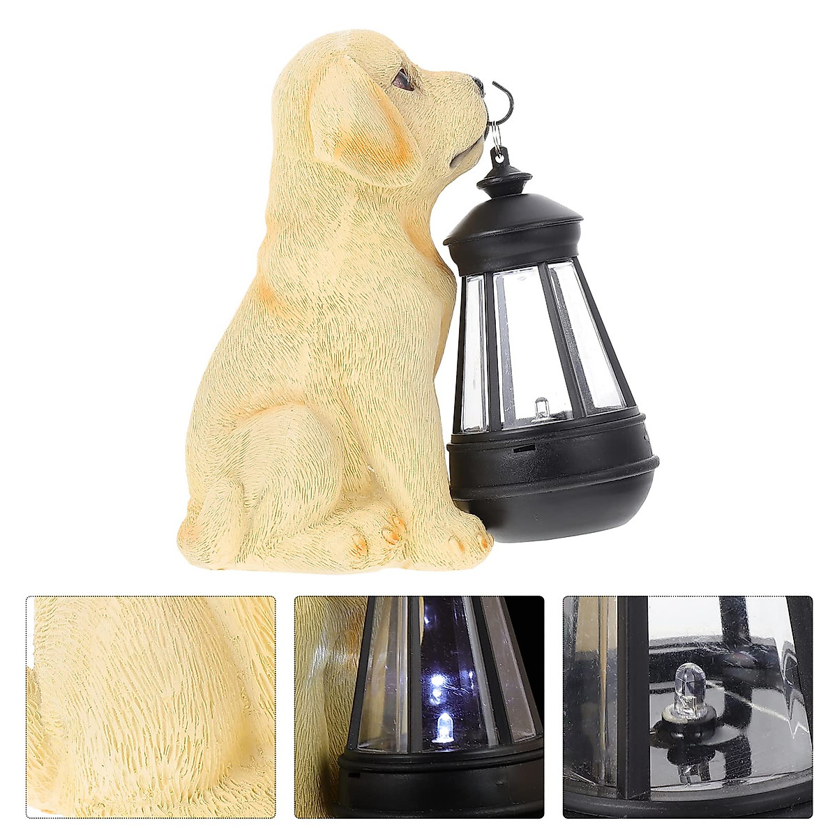 Solar Lights Outdoor Outside Solar Lights Solar Dog Lantern Simulation Resin Cartoon Animal Figurine with LED Light Outdoor Lighting Decor for Patio House Ornaments Home Decor