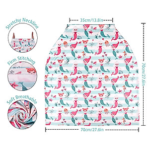 Car Seat Covers for Babies, Infant Carseat Canopies for Boys Girls, Opening Nursing Cover with Breathable Interactive Window, Soft Carrier Cover Newborn Shower Gift