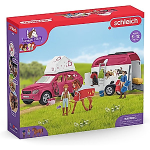 Schleich Horse Club — Horse Adventures with Car and Trailer Horse Play Set, 110 Piece Set of Horse Toys for Girls and Boys Ages 5+