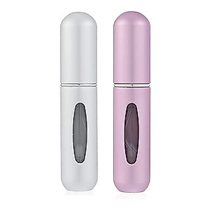 TOSERSPBE Portable Mini Refillable Perfume Atomizer Bottle Travel Aluminum Pump Fragrance Container Easy to Fill Empty Spray Bottle for Party Dating Business Trip 0.17oz 2Pack