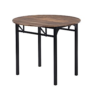 3 Piece Dining Table Set, Modern Counter Height Dining Table Set with Drop Leaf Round Table and 2 Chairs, Small Kitchen Table Set