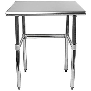 Commercial Stainless Steel Food Prep Work Table with Crossbar Open Base 18 x 24