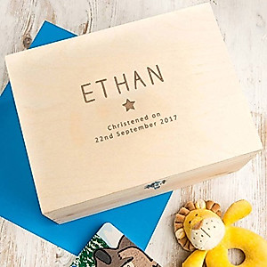 Personalized Baptism Keepsake Box - Baptism Gifts for Baby Girl or Boy - Engraved Wooden Keepsake - Memory Box