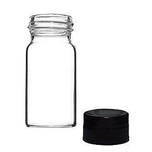 EISCO 12PK Test Tubes, 5ml - Bakelite Screw Cap - Borosilicate 3.3 Glass - 2.25" x 1" - Flat Bottom