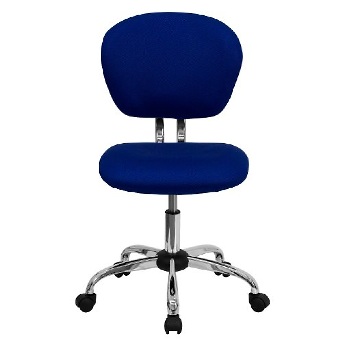 Flash Furniture Beverly Mid-Back Blue Mesh Padded Swivel Task Office Chair with Chrome Base