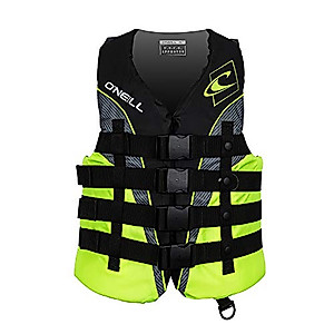 O'Neill Men's Superlite USCG Life Vest,Black/Lime/Smoke:Lime,M