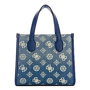 GUESS Silvana 3 Compartment Mini Tote, Denim Ombre Logo