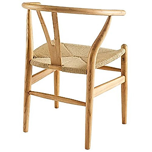 Modway Amish Mid-Century Wood Kitchen and Dining Room Chair in Natural