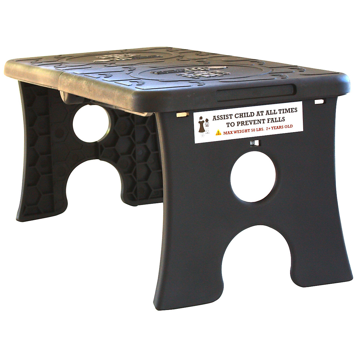 Tip Pee Toe Portable Folding Child Step Stool, Black